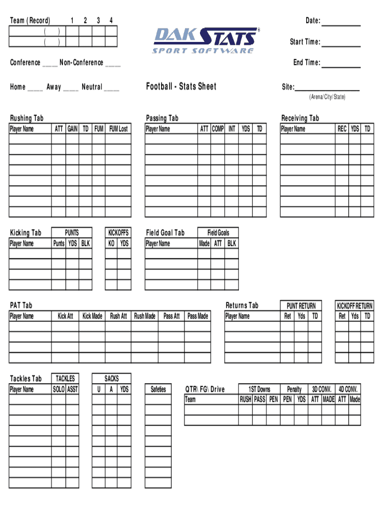 Fillable Online Batting Tab Fielding Tab Strike Outs* Player Name AB R ...