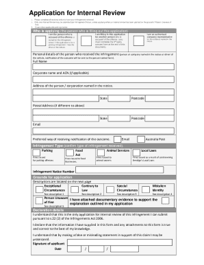 Fillable Online Application for internal review - Environment ...