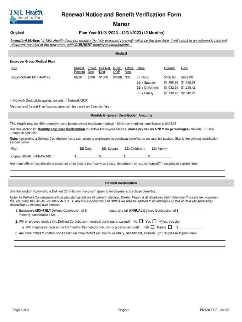 Fillable Online Renewal Notice and Benefit Verification Form Fax Email ...