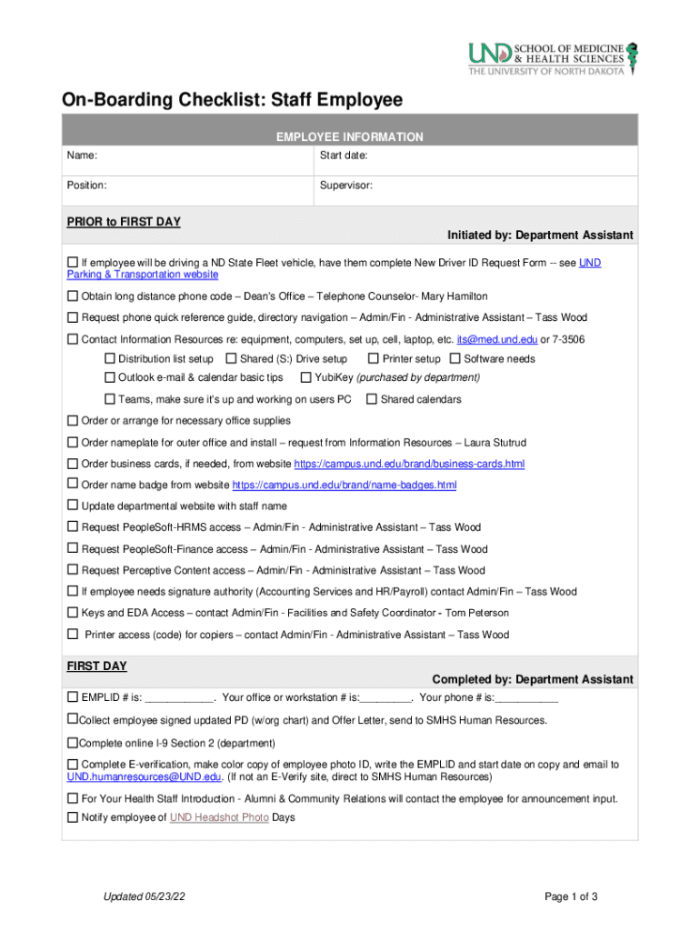Fillable Online med und www.indeed.comonboarding-checklistHow To Create ...