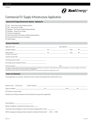 Fillable Online Commercial EV Supply Infrastructure Application - Xcel ...