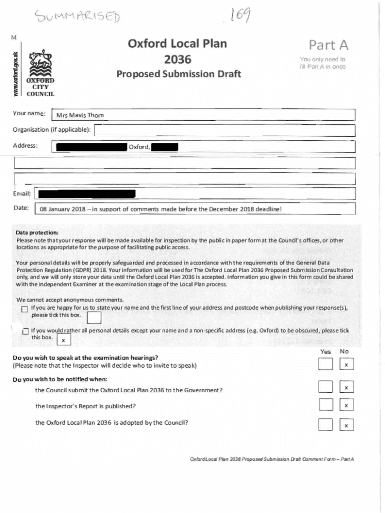Fillable Online www.oxford.gov.ukdownloadsdownloadOxford Local Plan ...