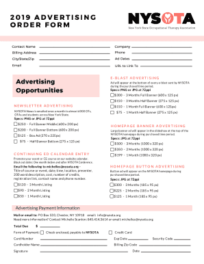 Fillable Online advertising order form Fax Email Print - pdfFiller
