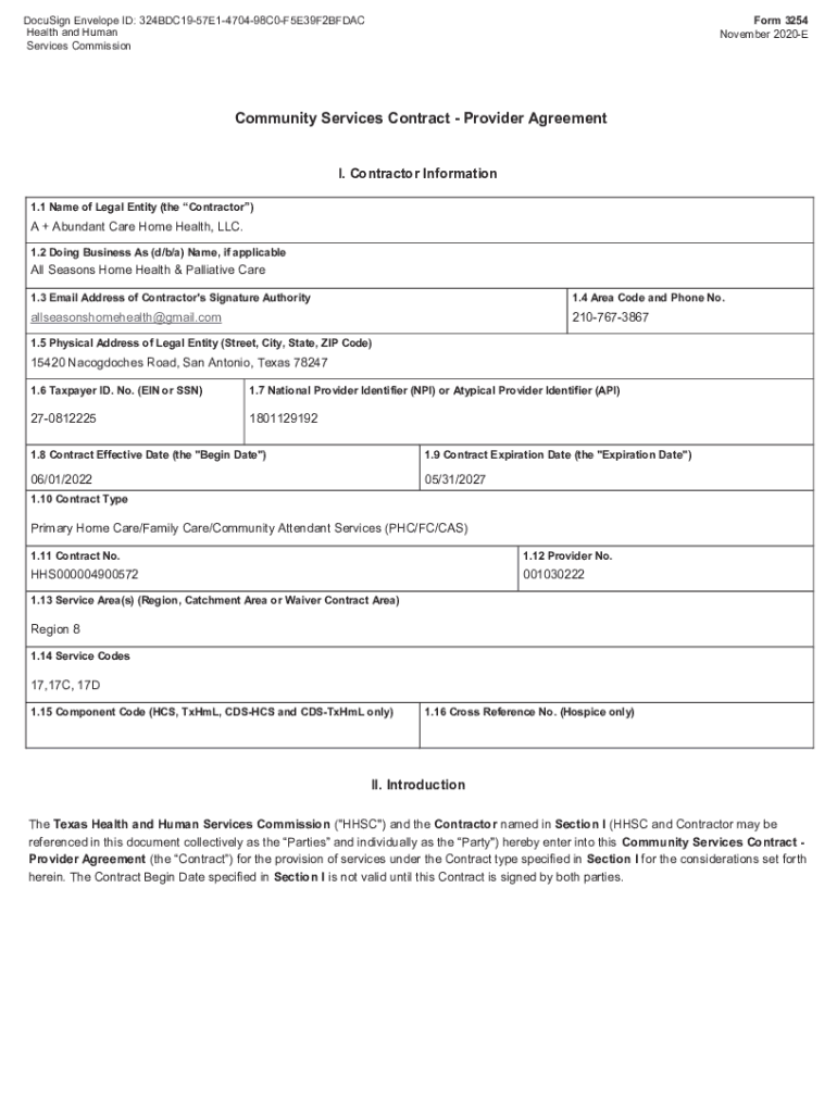 Fillable Online Form 3054, Primary Home Care Service Delivery ...