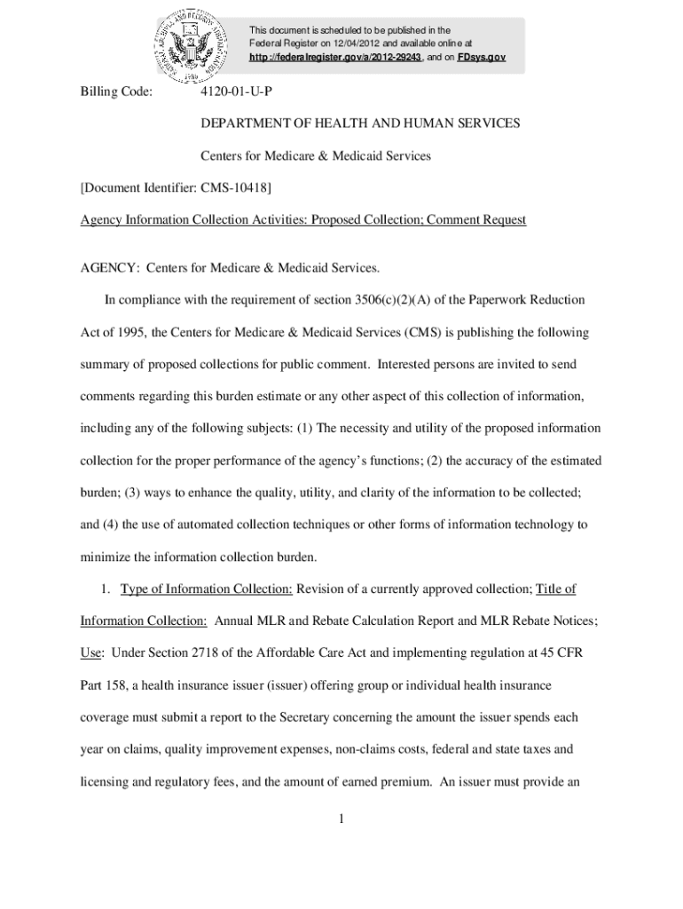 Fillable Online 1 Billing Code: 4120-01-U-P DEPARTMENT OF HEALTH AND ...