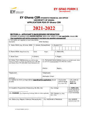 Fillable Online EY-SFAO-Form 2021-2022 - University of Ghana Fax Email ...