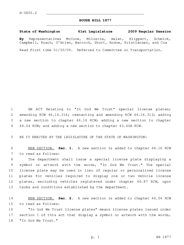 Fillable Online apps leg wa H-0805.2 HOUSE BILL 1877 State of Wa Fax ...
