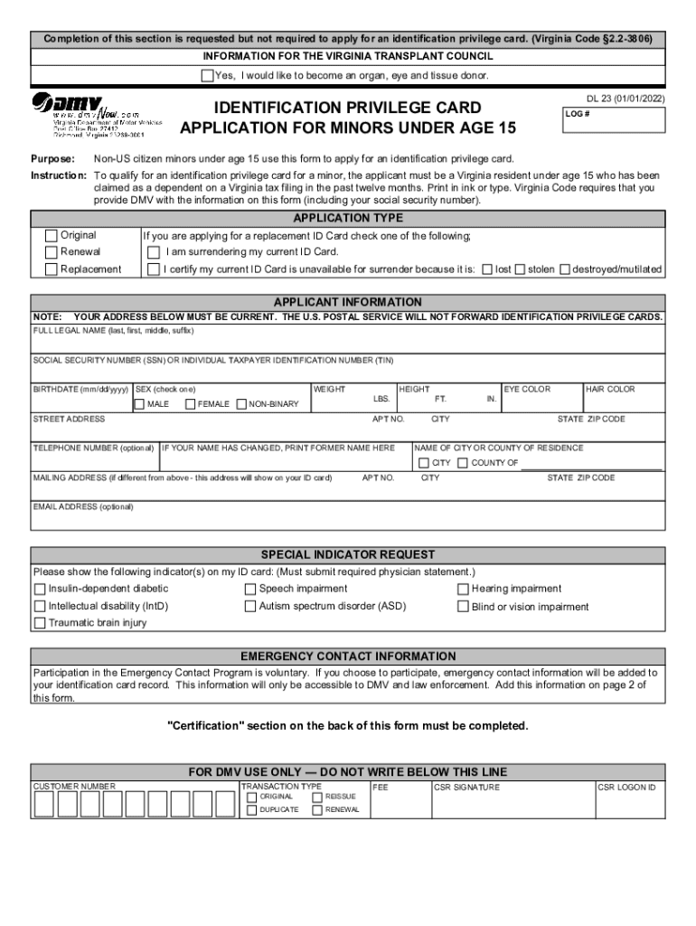 Fillable Online IDENTIFICATION PRIVILEGE CARD APPLICATION FOR ... Fax ...