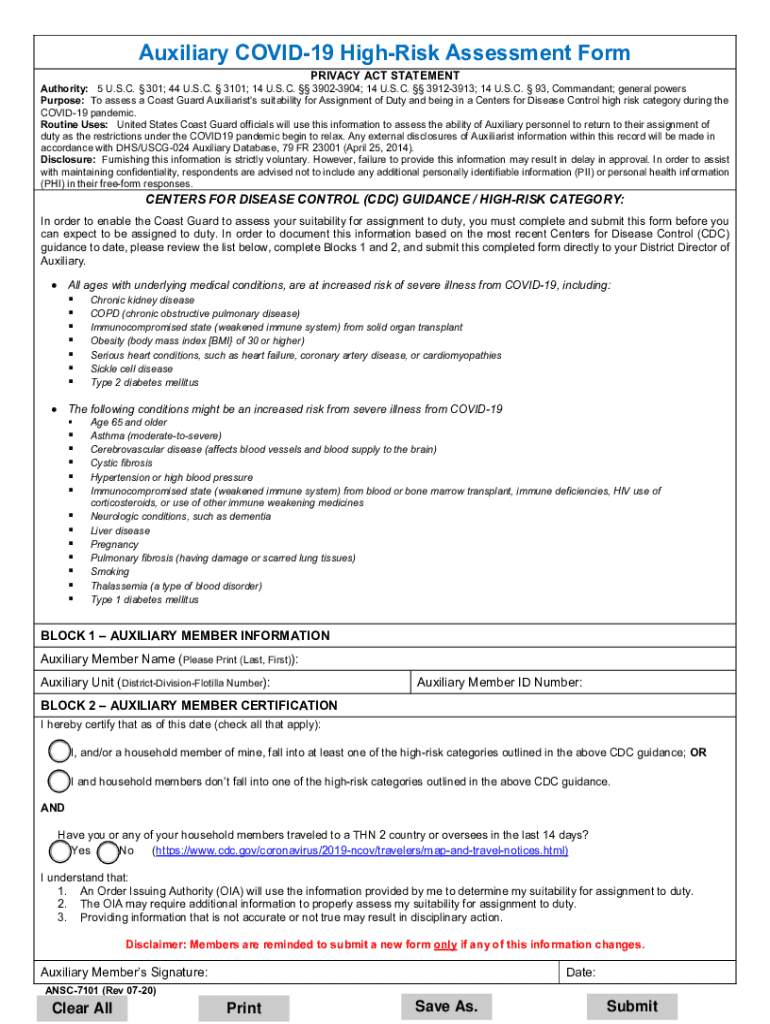 Fillable Online wow.uscgaux.infoUploadswowII082ANSC-7101 Auxiliary ...