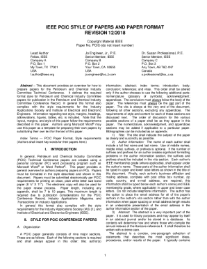 Fillable Online IEEE / PCIC STYLE OF PAPERS AND PAPER FORMAT (REV 0/ ...