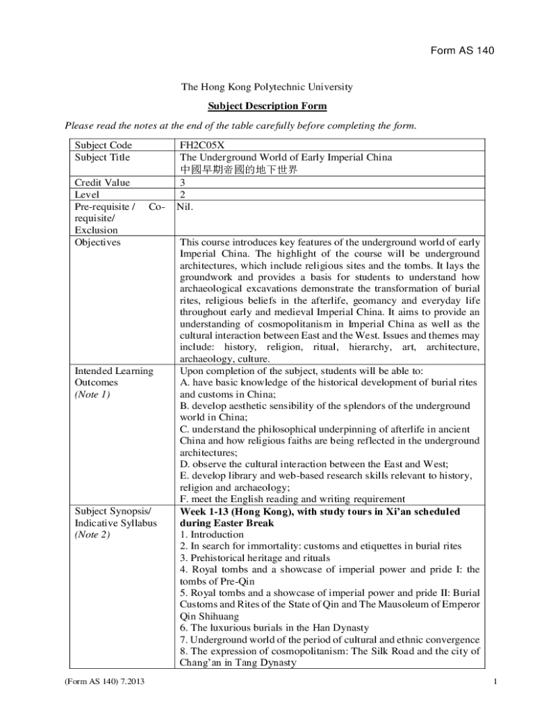 Fillable Online docslib.orgdoc12196174The Hong Kong Polytechnic University Subject Description ...