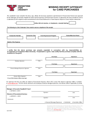 Fillable Online www.dochub.com59454-missing-receipt-affidavitmissing ...