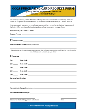Fillable Online GCCA PURCHASING CARD REQUEST FORM Fax Email Print ...