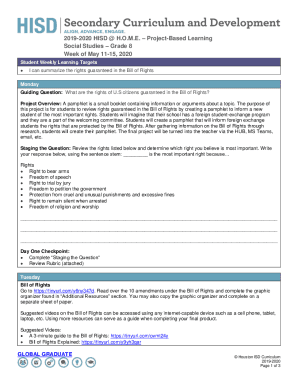 Fillable Online 2019-2020 HISD H.O.M.E. Project-Based Learning ...