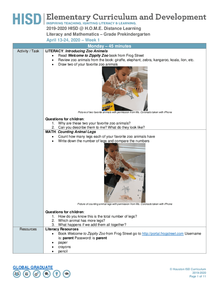 Fillable Online 2019-2020 HISD H.O.M.E. Distance Learning Mathematics Grade 3 Week 1 ... Fax ...
