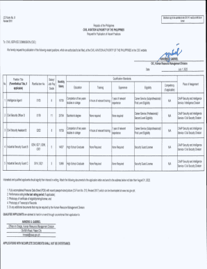Fillable Online caap gov Downloads - CS Form 100 - Civil Service ...