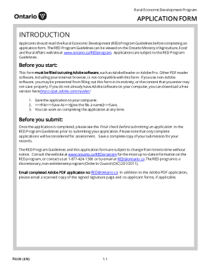 Fillable Online Rural Economic Development Program 5 - Application Form ...