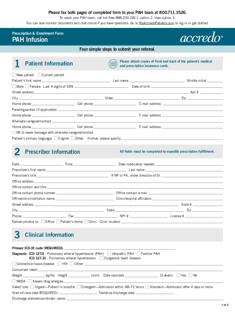 Fillable Online Pulmonary arterial hypertension (PAH-00290 ...