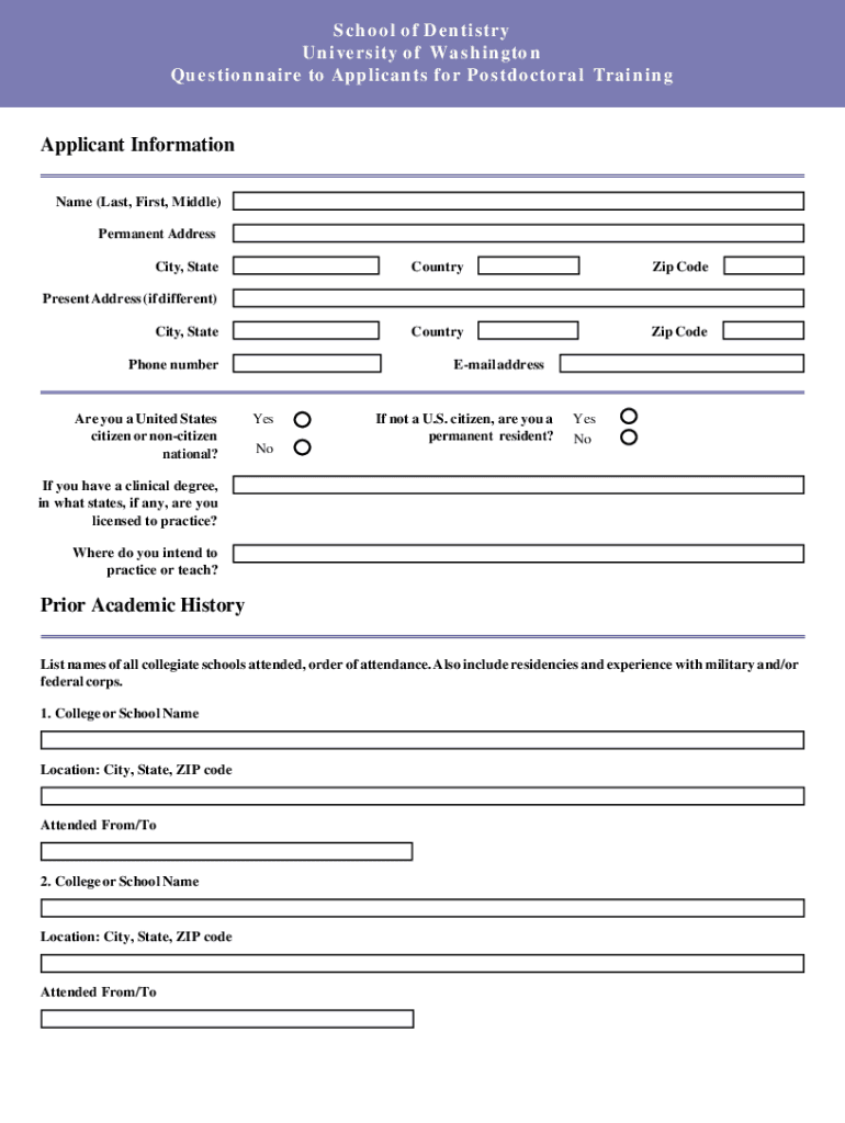 Fillable Online dental washington Department of Endodontics - UW School of Dentistry Fax Email ...