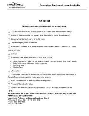 Fillable Online Specialized Equipment Loan Application Fax Email Print ...