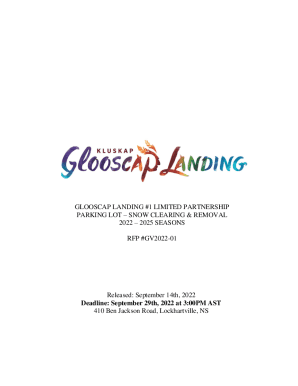 Fillable Online Glooscap Landing #1 Limited Partnership Parking Lot ...