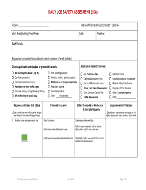 Fillable Online JOB SAFETY ANALYSIS FORM Fax Email Print - pdfFiller