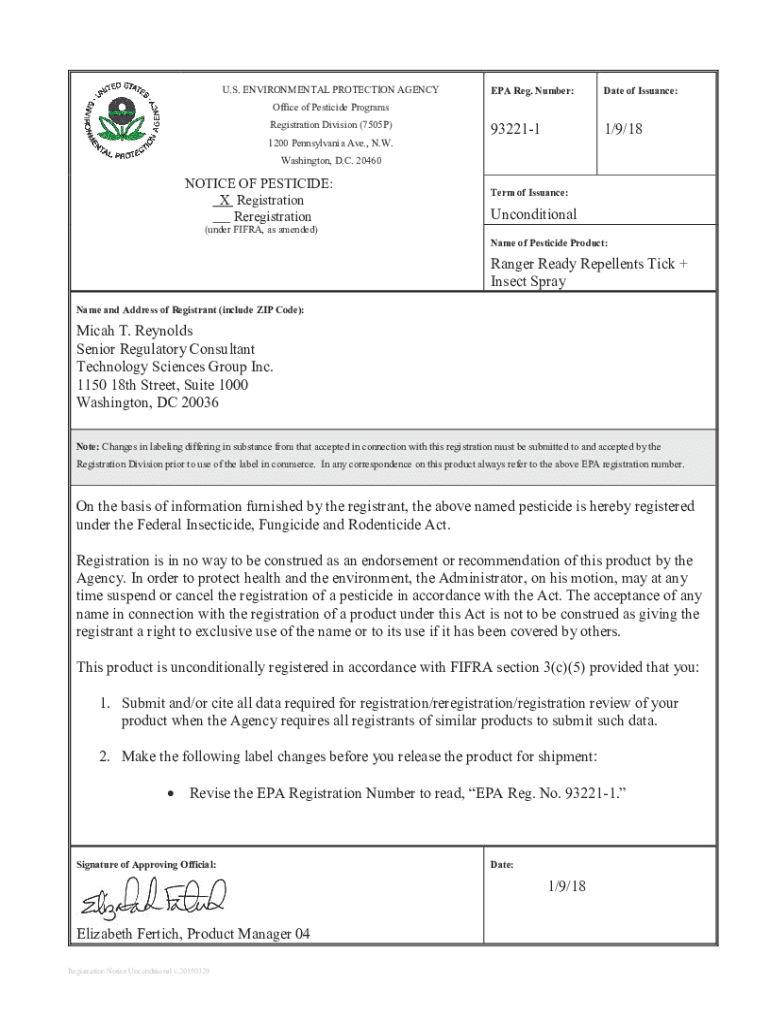 Fillable Online US EPA, Pesticide Product Label, Ranger Ready ...