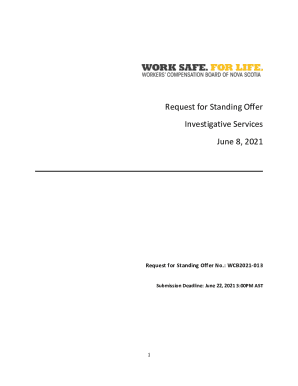 Fillable Online REQUEST FOR STANDING OFFER - British ColumbiaRequest ...