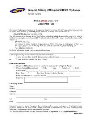 Work and Stress Order Doc Template | pdfFiller