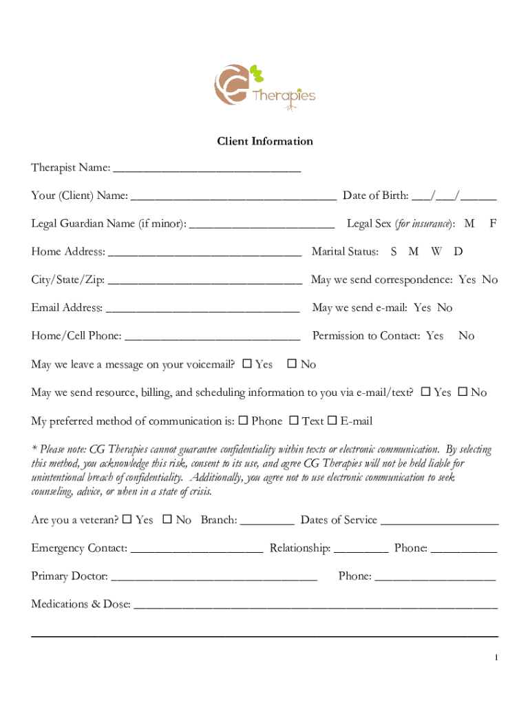 Fillable Online CLIENT INFORMATION SHEET - West Fax Email Print - pdfFiller