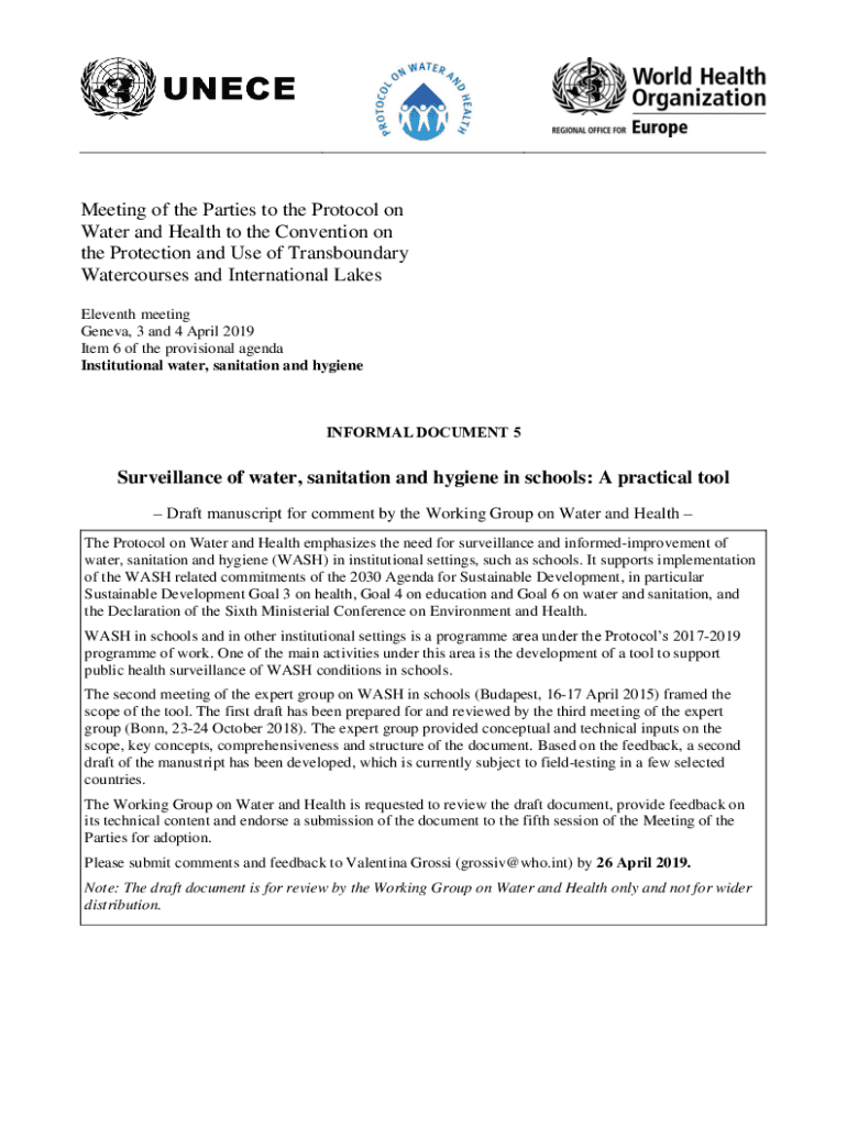 Fillable Online The Protocol on Water and Health - World Health ...
