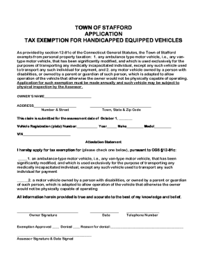 Fillable Online Tax Exempt Vehicles - ct Fax Email Print - pdfFiller