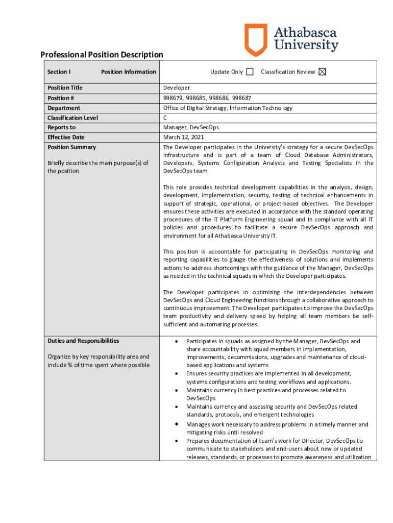 Fillable Online www.doi.govpmbhrStandard Position Description LibraryU ...