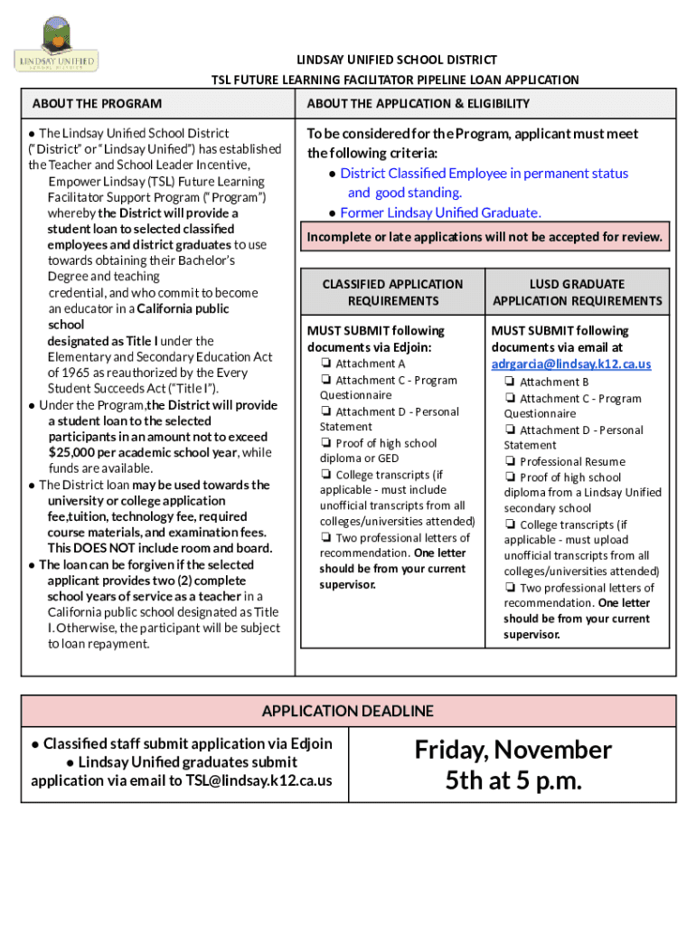Fillable Online 22.23 TSL FUTURE LEARNING FACILITATOR PIPELINE APPLICATION Fax Email Print ...