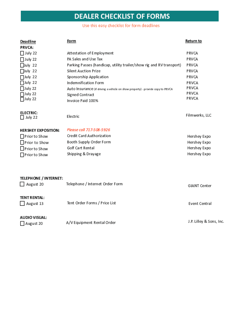 Fillable Online 2018 Dealer Checklist of Forms copy. Adobe LiveCycle ...