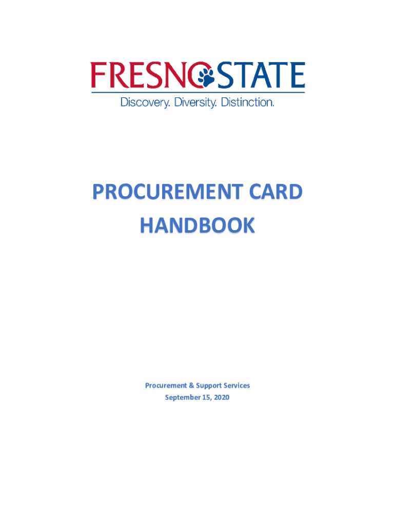 Fillable Online PROCUREMENT CARD HANDBOOK - Fresno State Fax Email ...