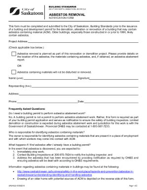 Fillable Online asbestosremovalnotificationform. asbestos removal ...
