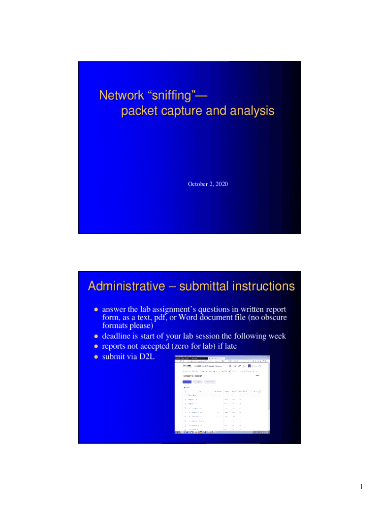 Fillable Online Scf Usc Network Sniffing Packet Capture And Analysis Usc Fax Email Print