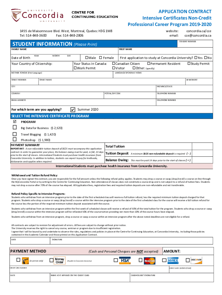 Fillable Online Application Procedures INTENSIVE PROFESSIONAL CAREER CERTIFICATE Fax Email Print ...