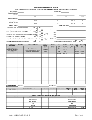 Fillable Online Weatherization Assistance ProgramDepartment of ...