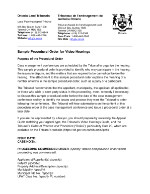 Fillable Online Revised-LPAT-Sample-PO-for-Video-Hearings.pdf Fax Email Print - pdfFiller