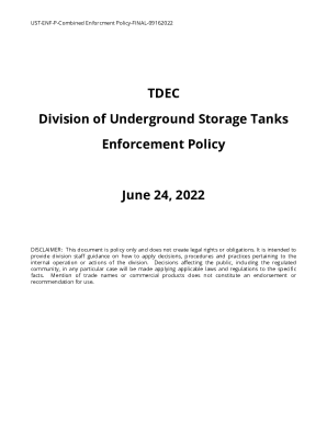 Fillable Online TDEC Division of Underground Storage Tanks Enforcement ...