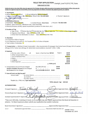 Fillable Online field trip application Fax Email Print - pdfFiller