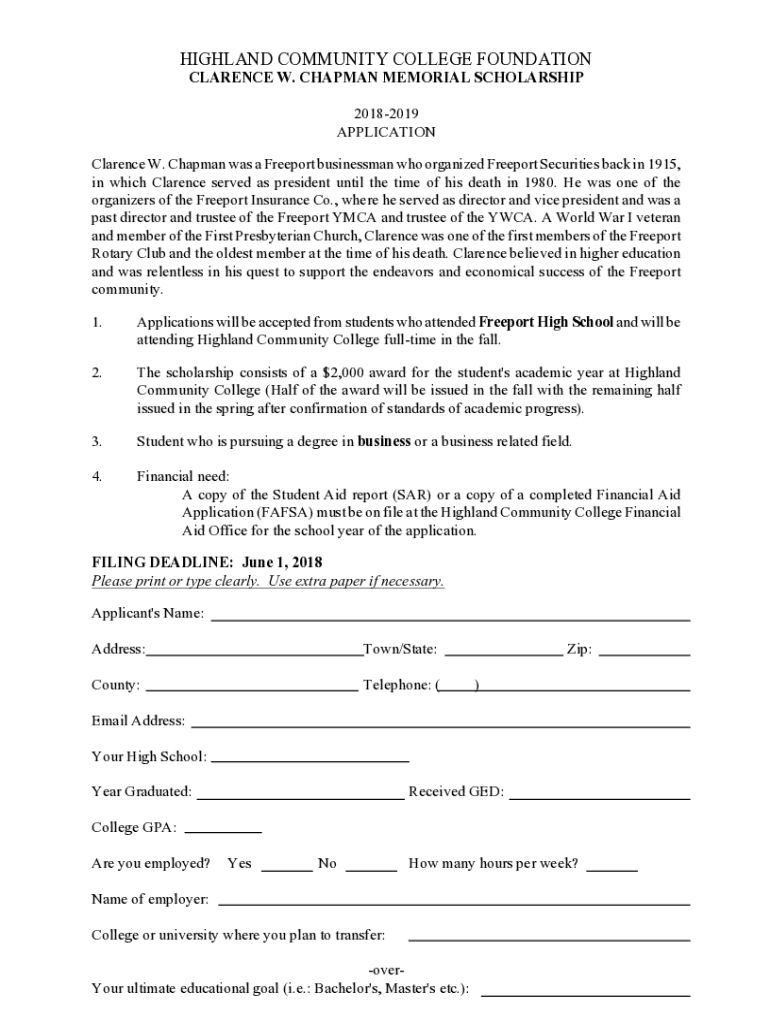 Fillable Online Chapman, Clarence Memorial.doc Fax Email Print - pdfFiller