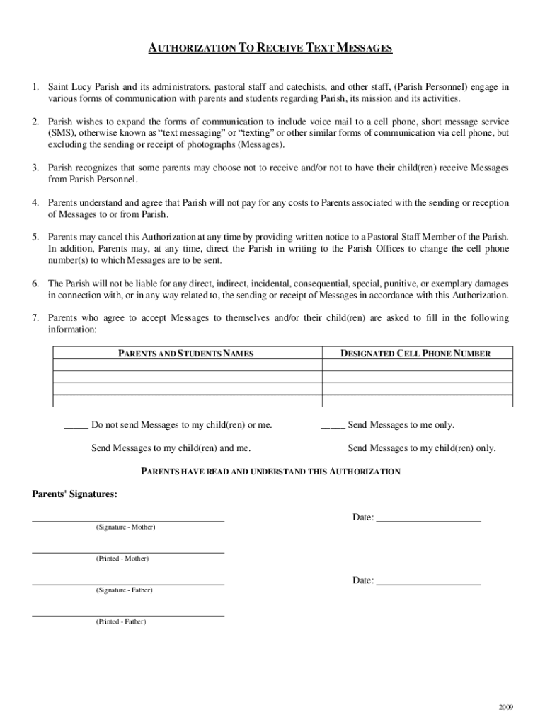 Fillable Online authorization to receive text messages - cloudfront.net Fax Email Print - pdfFiller