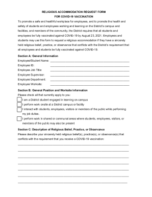 Fillable Online religious accommodation request form Fax Email Print ...