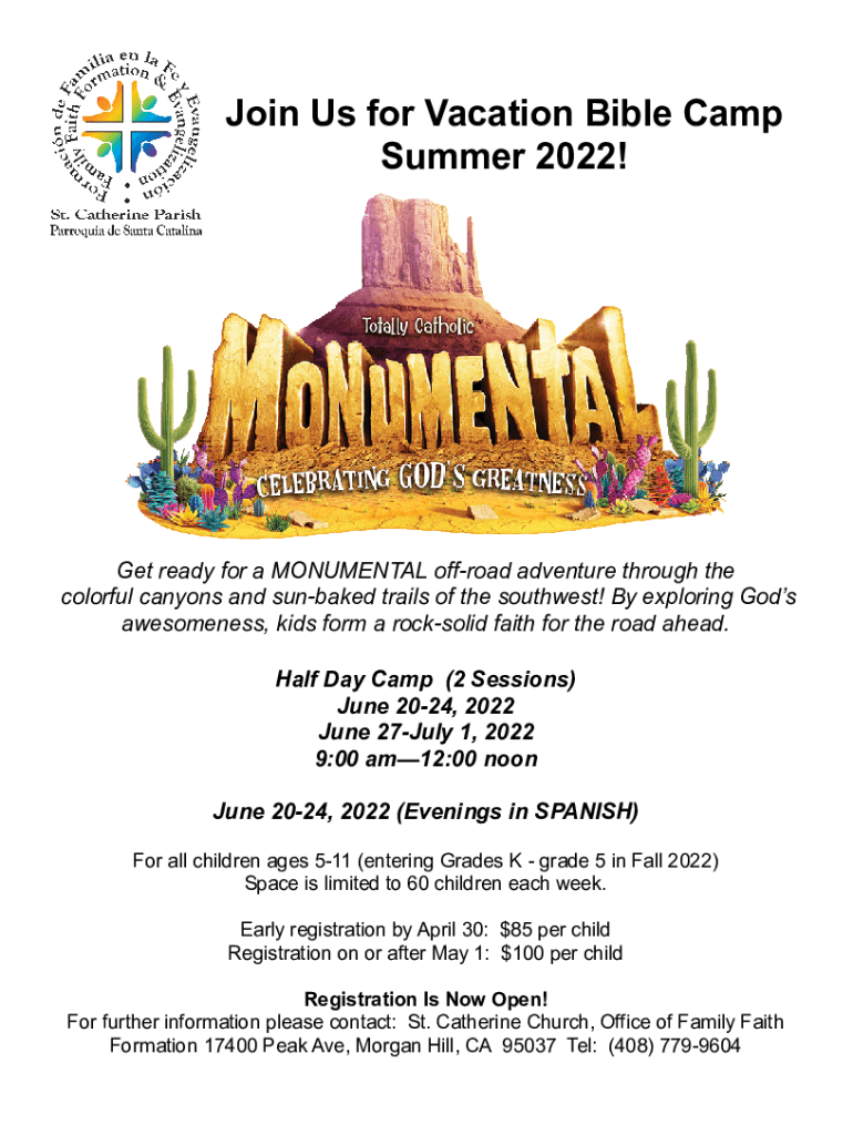 Fillable Online Guide to Vacation Bible Schools (VBS) Around Columbia ...