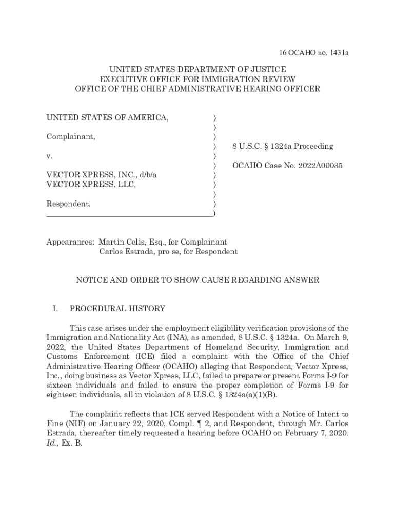 Fillable Online OCAHO Decisions - United States Department of Justice ...