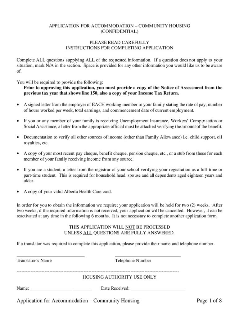 Fillable Online www.pdffiller.com426755358--Community-HousingCommunity Housing Application for ...