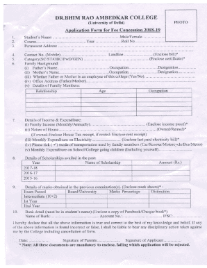 Fillable Online Fee Concession Form.pdf - Dr.Bhim Rao Ambedkar College ...